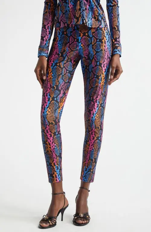Versace Python Print Leggings - Sky Pink Sapphire Autumn Spice