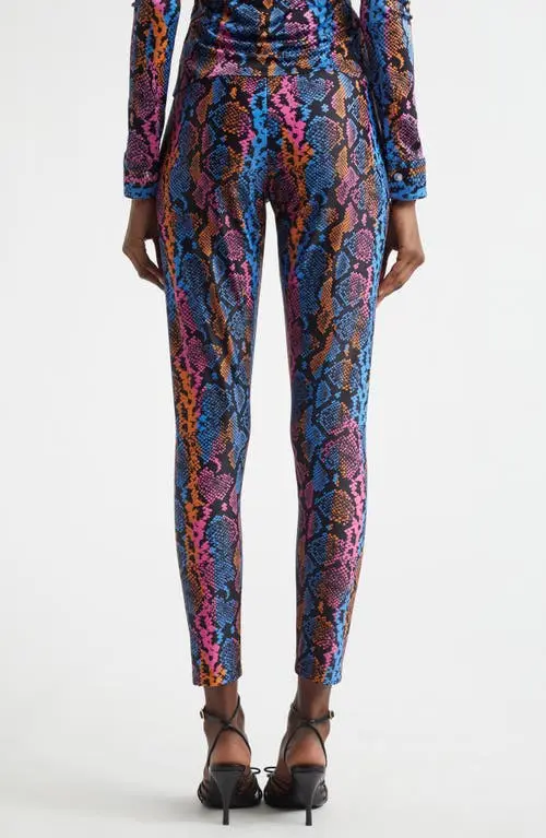 Versace Python Print Leggings - Sky Pink Sapphire Autumn Spice