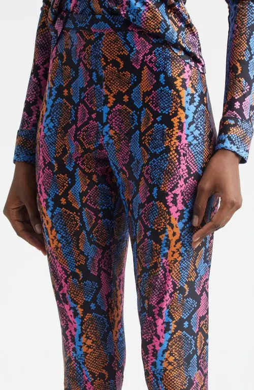 Versace Python Print Leggings - Sky Pink Sapphire Autumn Spice