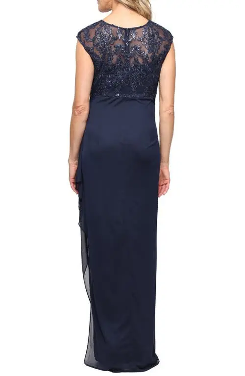 Alex Evenings Sequin And Beaded Empire Waist Gown