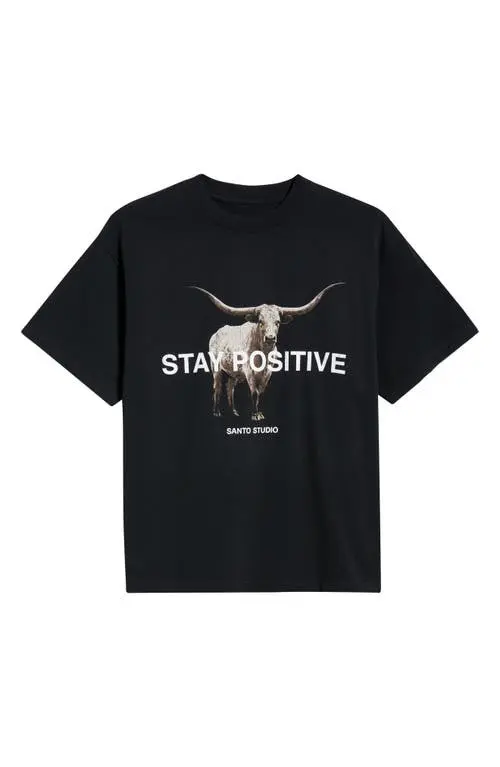 SANTO STUDIO Positivity Cotton Graphic T-shirt