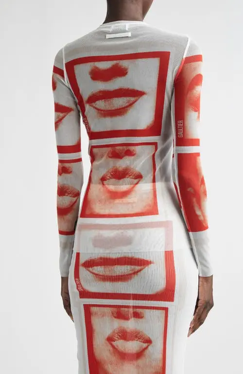 JEAN PAUL GAULTIER Re-edition Eye Print Mesh T-shirt