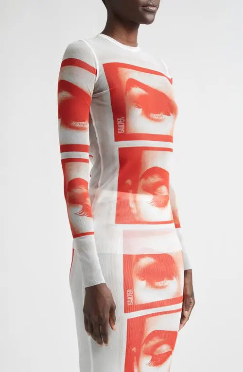 JEAN PAUL GAULTIER Re-edition Eye Print Mesh T-shirt