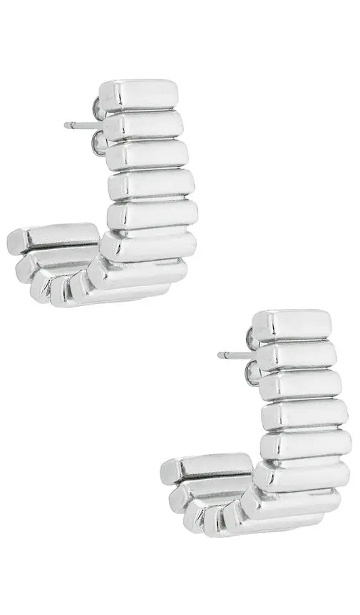 MEGA Stair Earrings - Metal Sterling