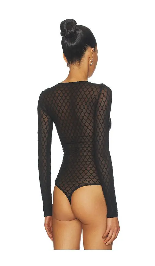 Wolford Velvet Net Illusion Bodysuit - Black