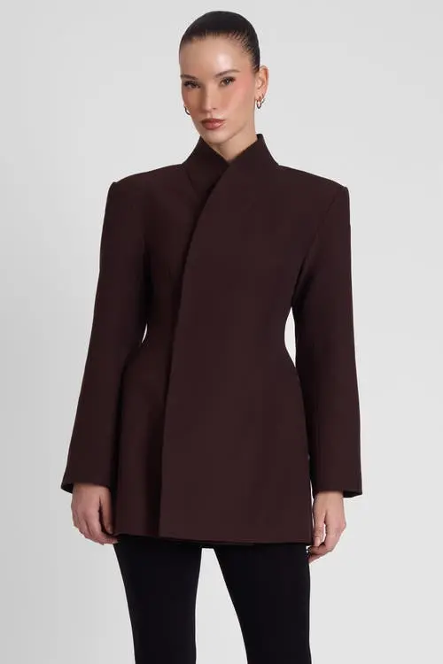 LEAU Hourglass Belted Coat - Brown