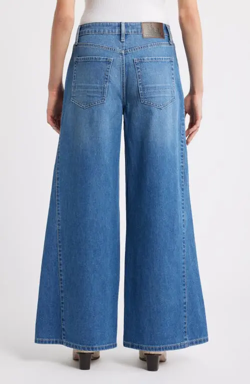 CITY BLUES High-waist Wide Leg Stretch Jeans - Light Indigo