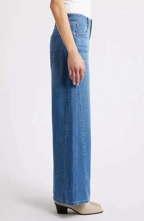 CITY BLUES High-waist Wide Leg Stretch Jeans - Light Indigo