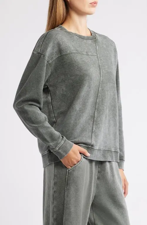 CITY BLUES Reverse French Terry Spliced Sweatshirt