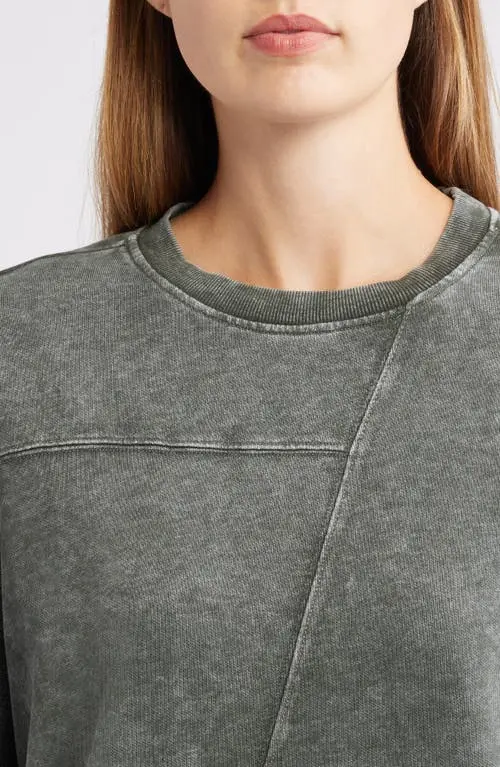 CITY BLUES Reverse French Terry Spliced Sweatshirt