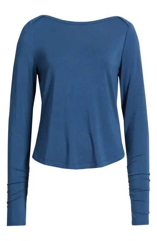 CITY BLUES Long Sleeve Modal Blend Top - Cadet Blue