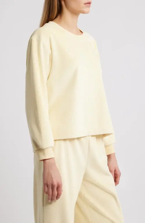 CITY BLUES Ribbed Velour High-low Sweatshirt - Sunlight