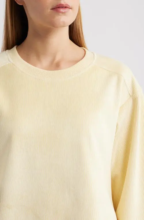 CITY BLUES Ribbed Velour High-low Sweatshirt - Sunlight