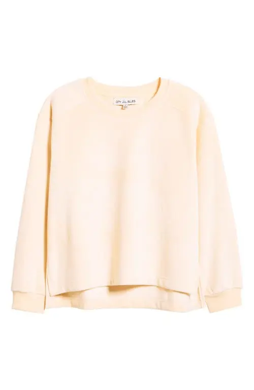 CITY BLUES Ribbed Velour High-low Sweatshirt - Sunlight