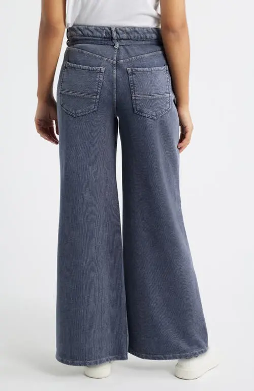 CITY BLUES Wide-leg Knit Jeans - Indigo
