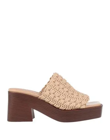 TOD'S Woven Leather Slide Sandals - Beige
