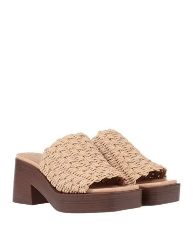 TOD'S Woven Leather Slide Sandals - Beige