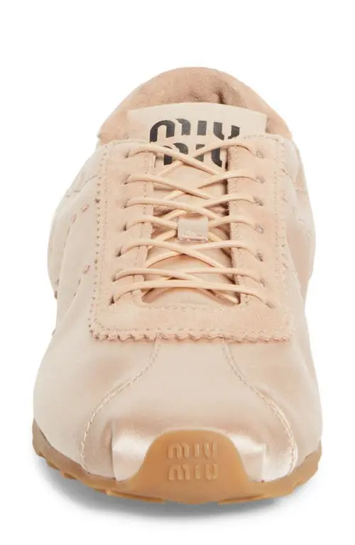 Miu Miu Plume Satin Low Top Sneaker