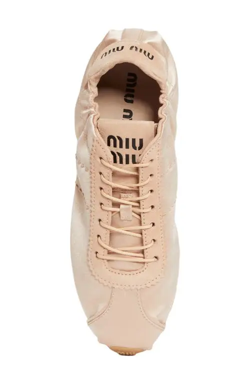 Miu Miu Plume Satin Low Top Sneaker