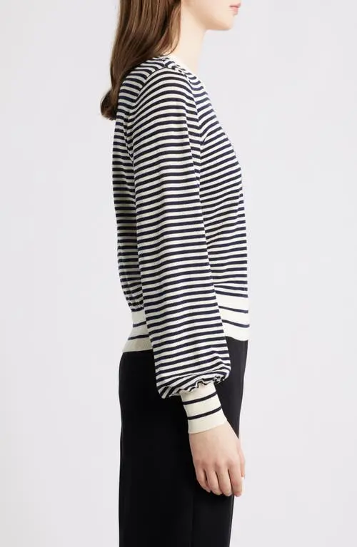 FRAME Stripe Knit Sweater - Cream Multi