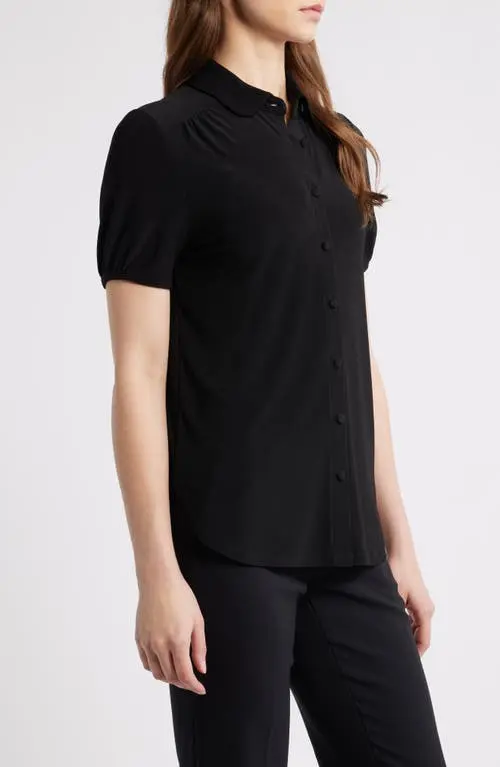 Anne Klein Collared Short Sleeve Button-up Shirt