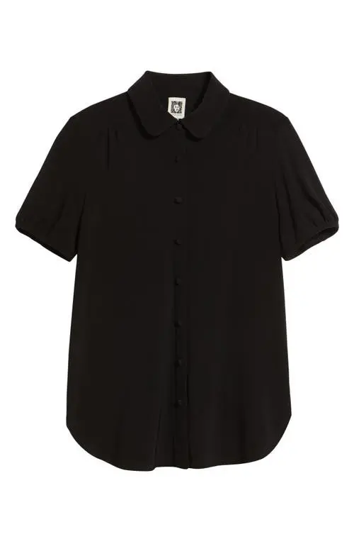 Anne Klein Collared Short Sleeve Button-up Shirt