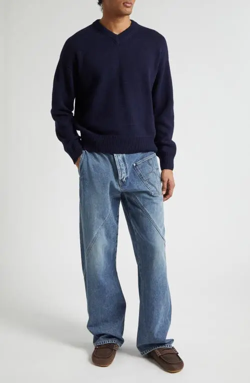 JW Anderson Loafer Stitch Cashmere V-neck Sweater