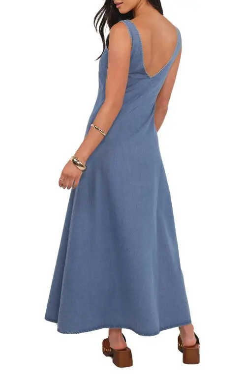 PETAL & PUP Odelia Cotton Denim Maxi Dress