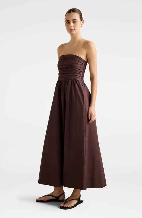 EVER NEW Strapless Ruched Midi Dress