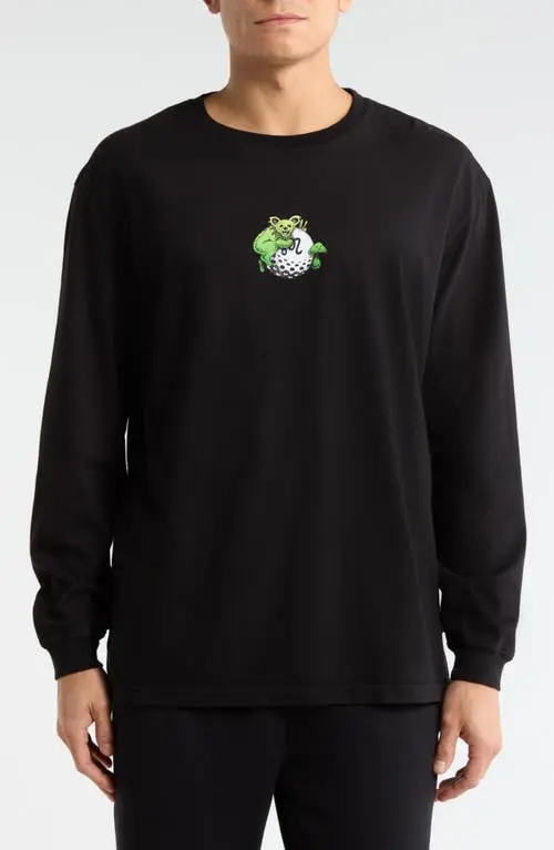 MALBON Grateful Dead Long Sleeve Cotton Graphic T-shirt - Black