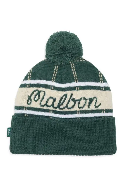 MALBON Holden Pompom Beanie - Hunter Green