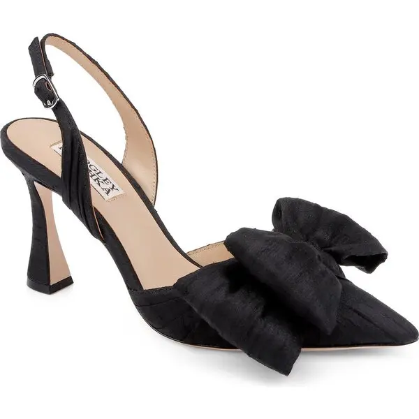 Badgley Mischka Olisa Slingback Pointed Toe Pump - Black Silk