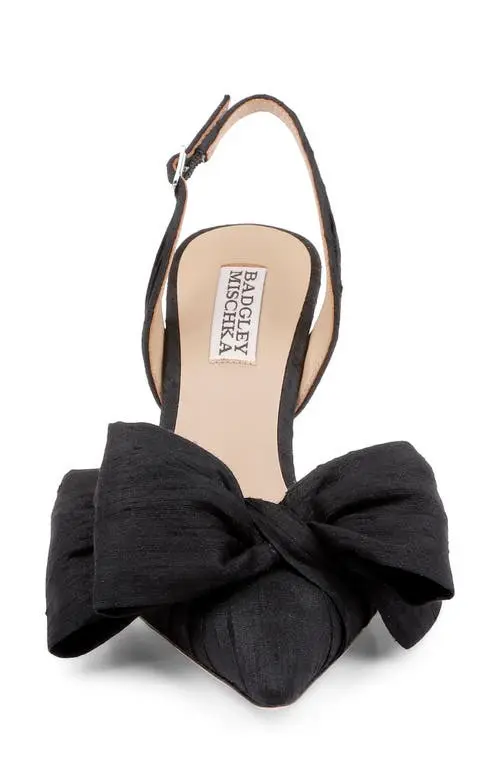 Badgley Mischka Olisa Slingback Pointed Toe Pump - Black Silk