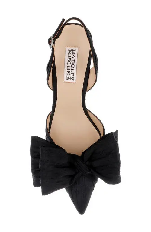 Badgley Mischka Olisa Slingback Pointed Toe Pump - Black Silk