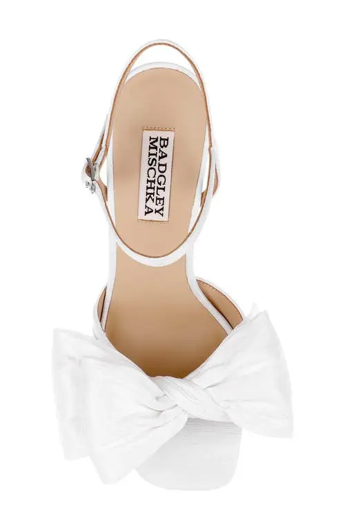 Badgley Mischka Olivia Platform Sandals - White Silk