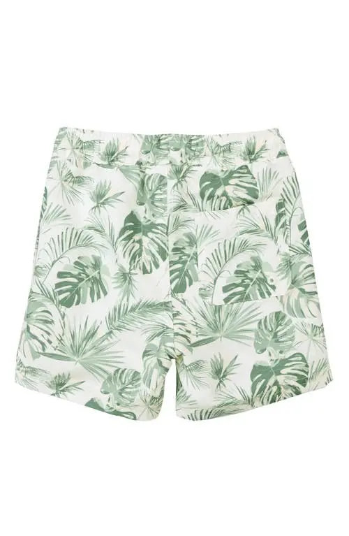 MILES THE LABEL Monstera Leaf Print Swim Trunks