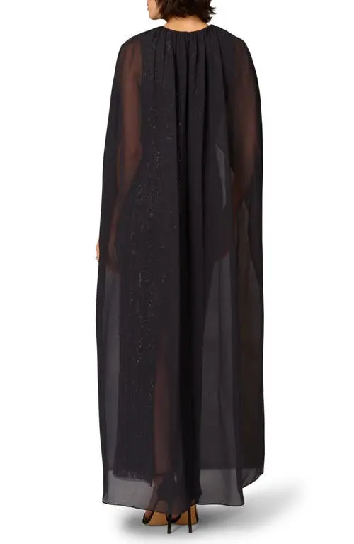 Aidan Mattox Beaded Cape Gown