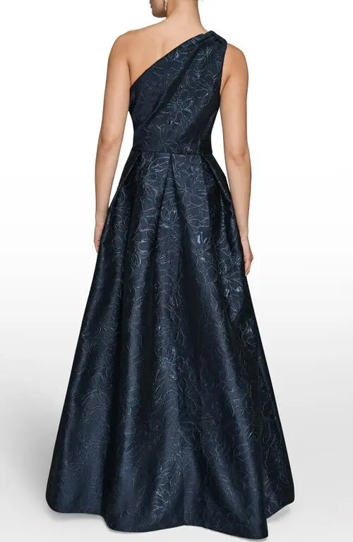 Donna Karan New York Metallic One-shoulder Gown