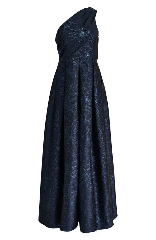 Donna Karan New York Metallic One-shoulder Gown