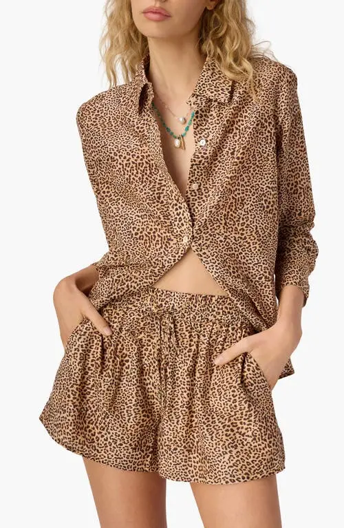 Cami Nyc Rafella Floral Cotton & Silk Shirt - Leopard