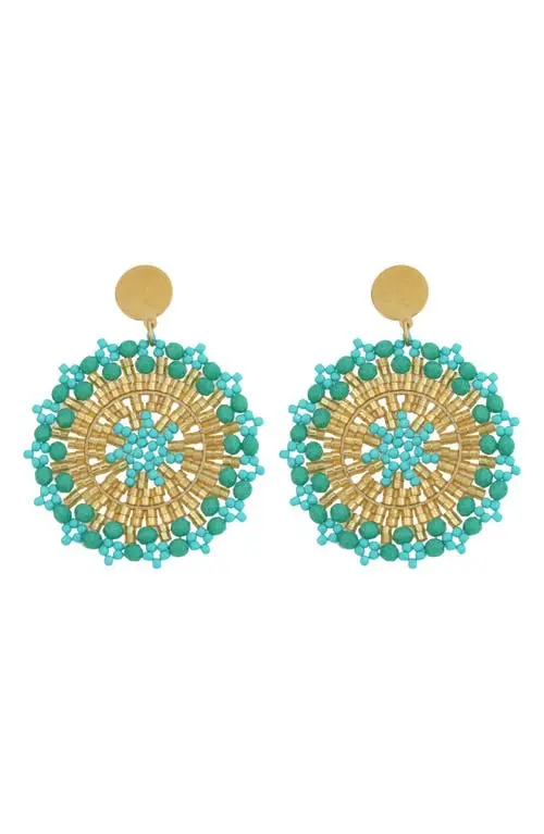 PANACEA Beaded Drop Earrings - Turquoise