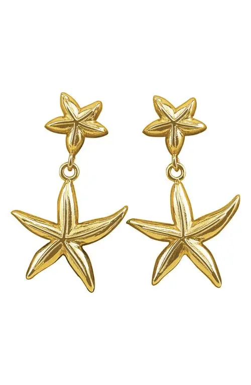 PANACEA Starfish Drop Earrings - Gold