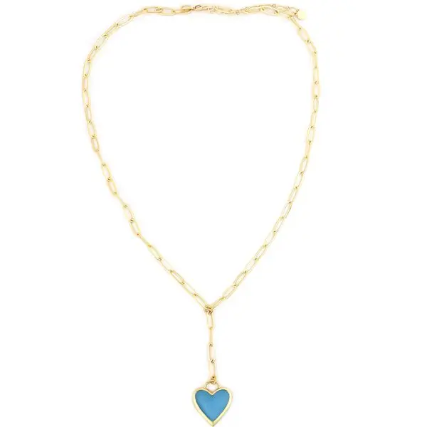 PANACEA Heart Pendant Y-necklace - Blue