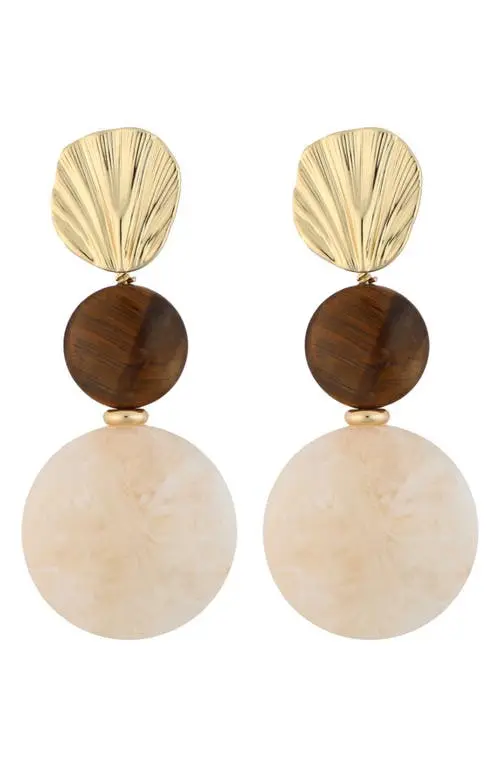 PANACEA Stone Circle Drop Earrings - White
