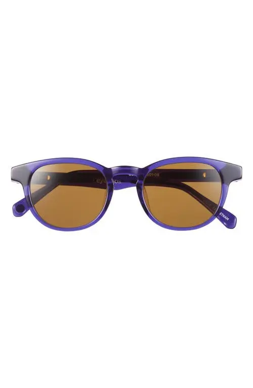 Eyebobs Clearly 46mm Round Polarized Sunglasses - Electric Purple/brown