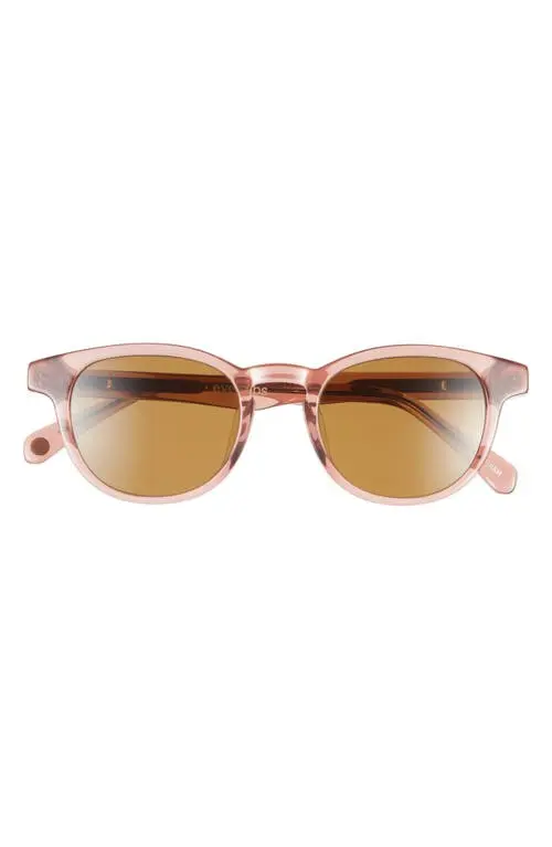 Eyebobs Clearly 46mm Round Polarized Sunglasses - Rose Crystal/polarized Brown