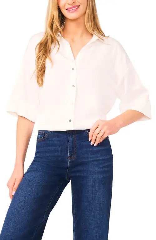 CECE DUPRAZ Satin Button-up Shirt - New Ivory