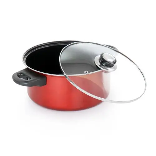 GIBSON EVERYDAY Everyday Cardinal 7 Piece Nonstick Steel Cookware Set