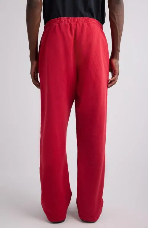 Balenciaga Big B Cursive Logo Embroidered Dry Fleece Sweatpants - Red/black