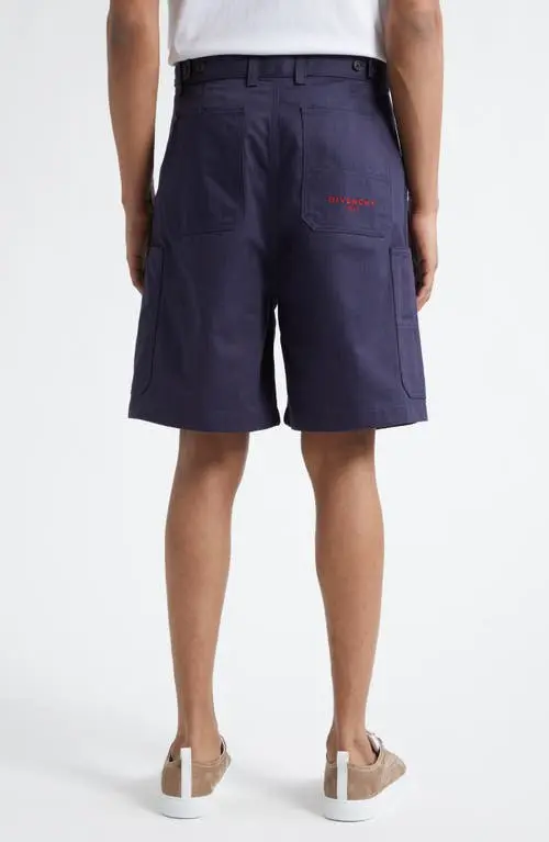 Givenchy Herringbone Denim Cargo Bermuda Shorts